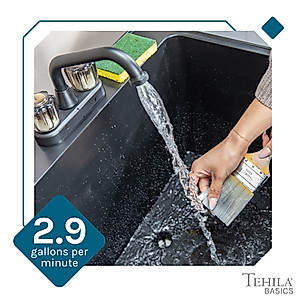 Tehila Basics by JS Jackson Supplies 21-Gallon Black Freestanding Utility Sink with Black 2-Handle Faucet, Heavy Duty Plastic Laundry Tub with Adjustable Legs