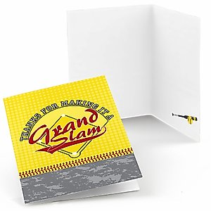 Big Dot of Happiness Grand Slam - Fastpitch Softball - Birthday Party or Baby Shower Thank You Cards (8 count)