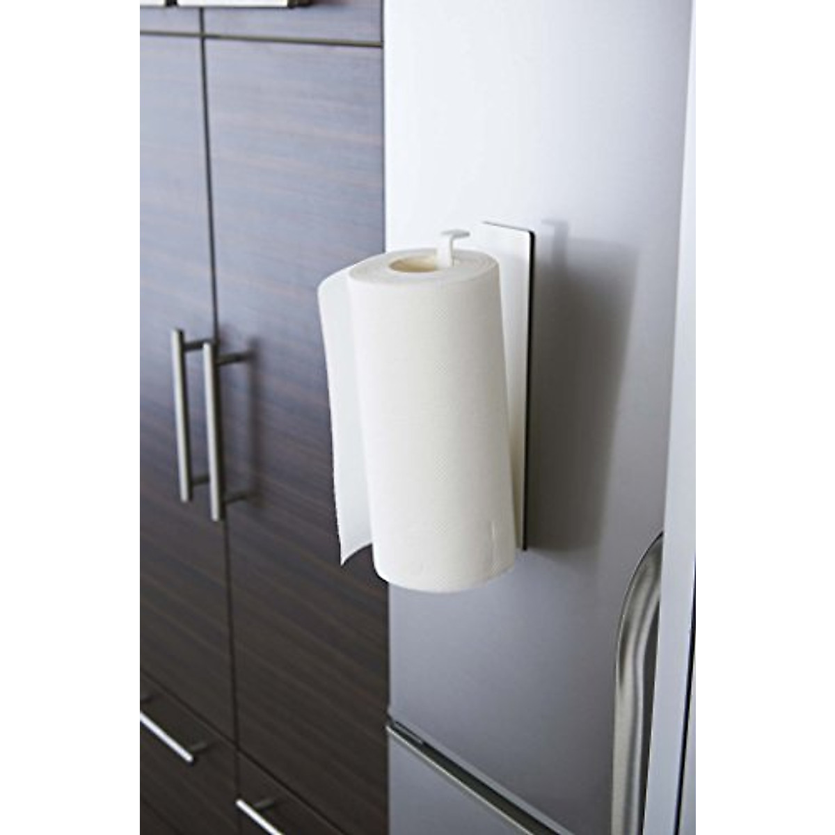 Yamazaki KT-PL AK WH Plate Magnetic Paper Towel Holder, 約W6×D5.5×H24.5cm, White