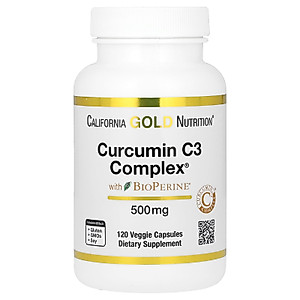 Curcumin C3 Complex from Turmeric Root with Bioperine Black Pepper Extract for High Absorption, 95% Curcuminoids, 500 mg, 120 Veggie Capsules, 3rd Party Test