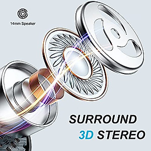 Bluetooth 5.3 Headphones Wireless Earbuds Immersive 3D Stereo Built-in HD Microphone 56H Playback USB-C Fast Charging In-Ear Earphones IPX8 Waterproof Ear buds for ios Android Sports Work Travel