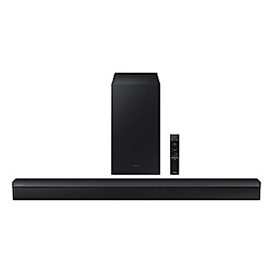 SAMSUNG HW-B450 2.1ch Soundbar w/Dolby Audio, Subwoofer Included, Bass Boosted, Wireless Bluetooth TV Connection, Adaptive Sound Lite, Game Mode, 2022