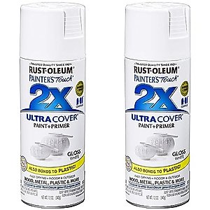 Rust-Oleum 249090 Painter's Touch 2X Ultra Cover Spray Paint, 12 oz, Gloss White (Pack of 2)