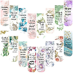 48 Pcs Bible Verse Magnetic Bookmarks, Inspirational Scripture Christian Book Markers Religious Motivational Encouragement Flower Page Clips Presents for Women School Office Supplies(Stylish Style)