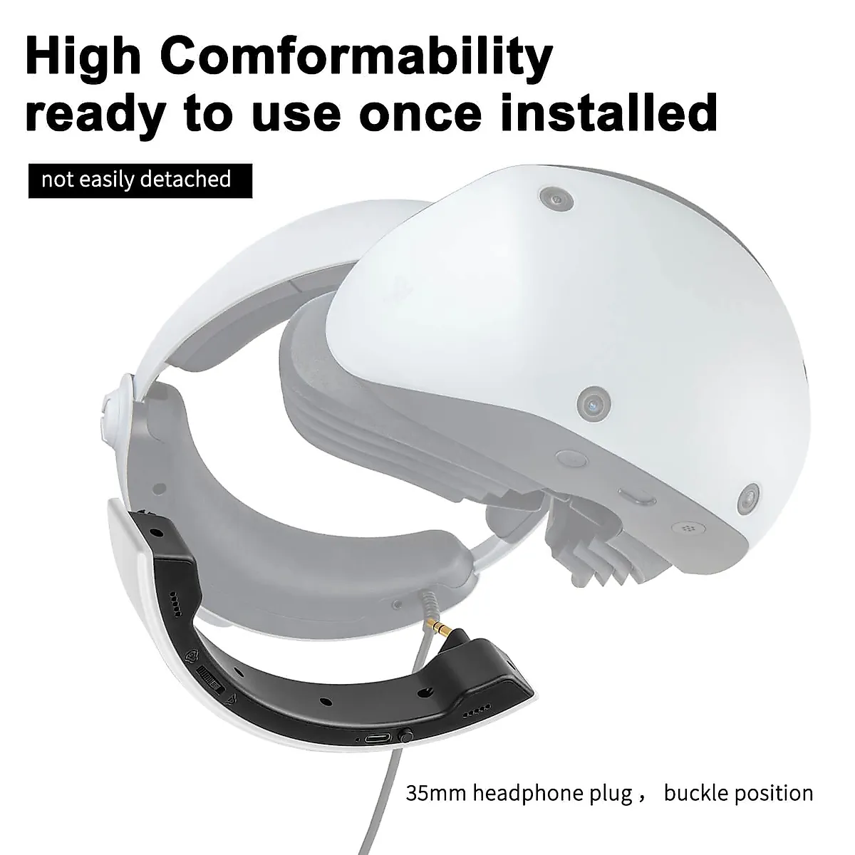Aukuoy Half Round Helmet Stereo Headphone Replacement Compatible with PSVR2, PSVR2 Accessories Adjustable Design Portable Mini Speaker Connects Directly to PSVR2