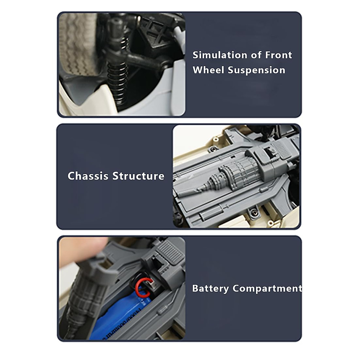 KAROYD RC Mini-Truck, D12mini 1/16 2.4Ghz RC Car Truck - White