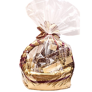 Yotelab Large Jumbo Cellophane Bags for Gift Basket, 32x42 Inches 10Pcs Huge Clear Basket Bags