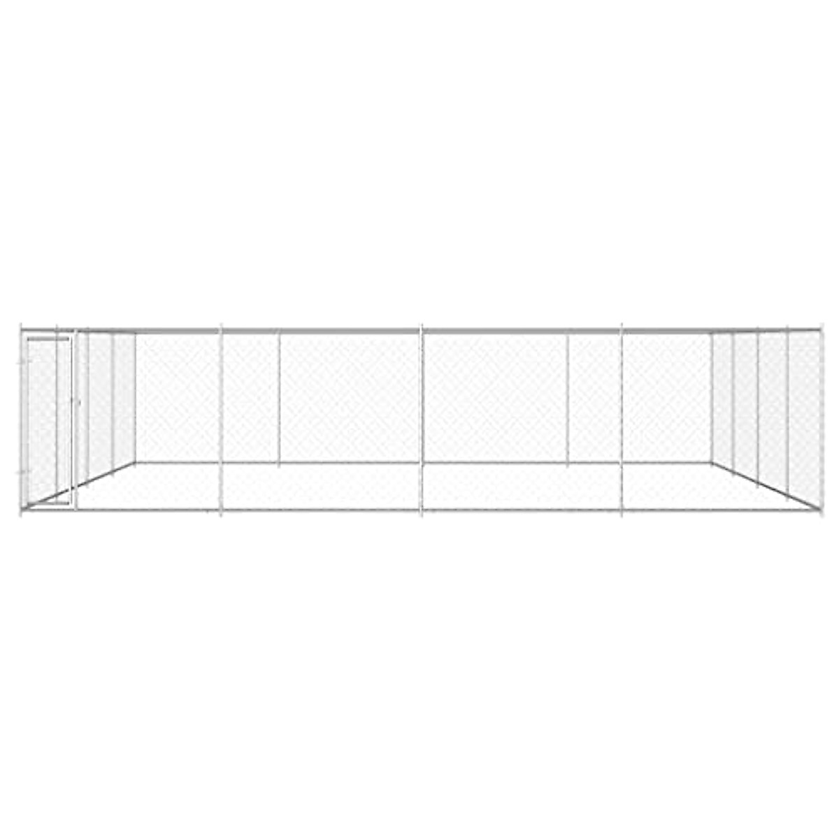 vidaXL Outdoor Dog Kennel Galvanised Steel 299.2"x299.2"x76.8"