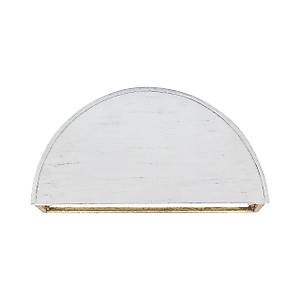 Sagebrook Home Demilune Wall Shelf Rustic Bedroom and Bathroom Shelves, White and Gold, 12 L x 6 W x 6 H Inches