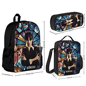 JCLOCK Portable Backpack Insulated Lunch Bag Pencil Case 3 Piece Set For Women Boys Teen School Backpack Students School Bag Insulated Dinner Bag Pencil Pouch 3 Pcs Set