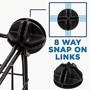 Work-It! Wire Storage Cubes, 12-Cube Metal Grid Organizer | Modular Wire Shelving Units, Stackable Bookcase, DIY Closet Cabinet Organizer for Home, Office, Kids Room | 14" W x 14" H, Black