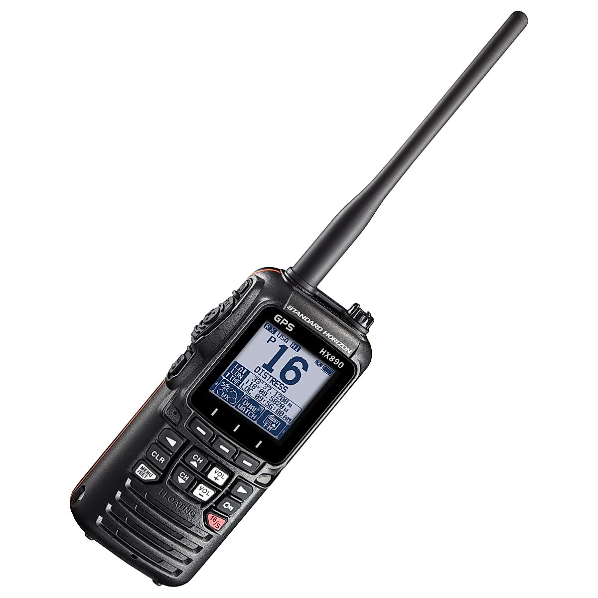 STANDARD HORIZON HX890BK VHF-HH, 6 Watt, w/GPS&FM Rcvr