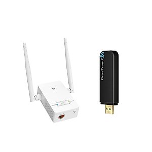 BrosTrend Universal WiFi to Ethernet Adapter, 300Mbps on 2.4GHz, WiFi to Wired Converter Wireless Bridge + BrosTrend Linux USB WiFi Adapter 1200Mbps Supports Ubuntu, Mint, Kali, Debian, Kubuntu, Mate