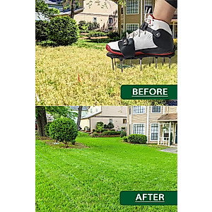 Magemata Lawn Aerator Shoes with Adjustable Fixed Buckle, Metal Spike Shoes for Healthier Soil, Revives Lawn Health, Manual Lawn Aerators for Garden and Yard, Lawn Care Garden Tools