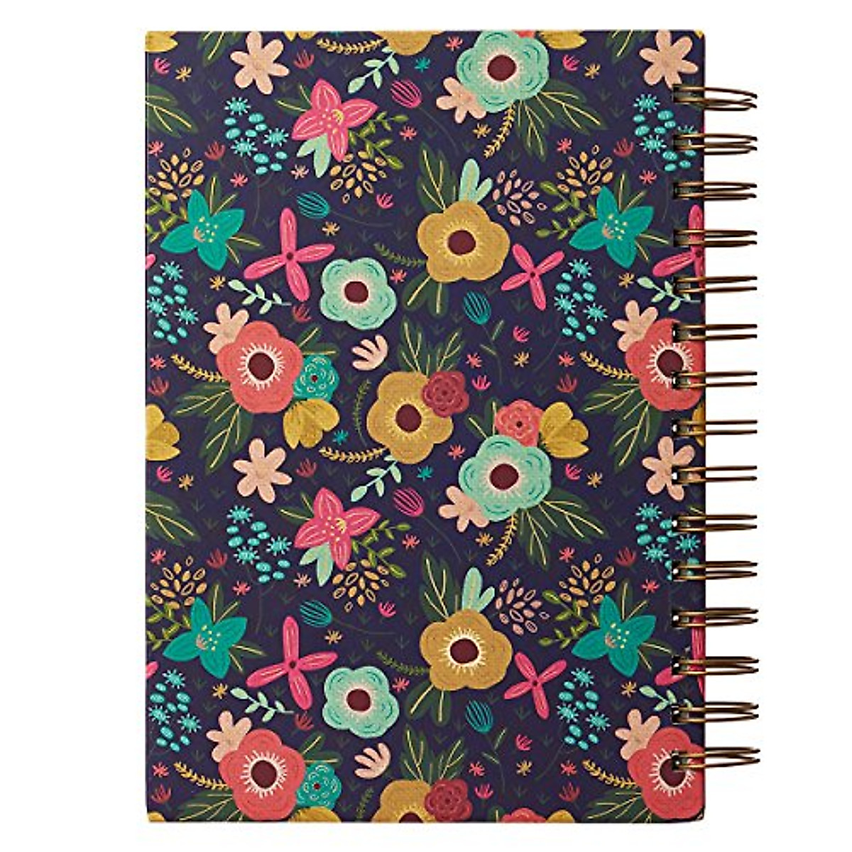 Christian Art Gifts Journal w/Scripture Grace Upon Grace John 1:16 Bible Verse Pink Floral Inspirational Wire Bound Spiral w/ 192 Lined Pages,