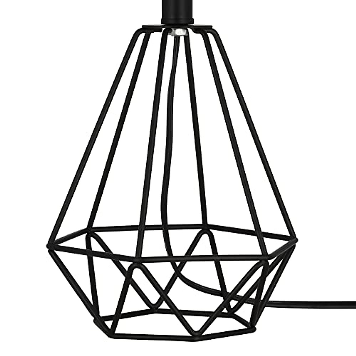 Catalina 22771-001 Mid-Century Modern Open Metal Cage Table Desk Lamp, 17.25", Matte Black