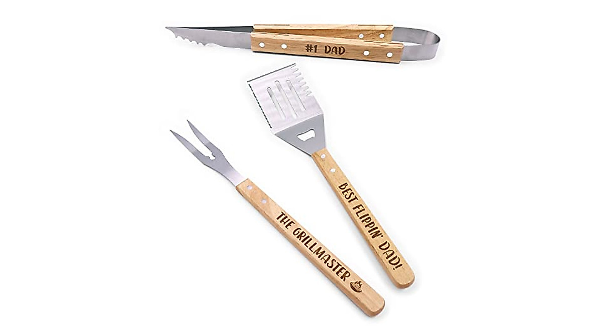 Engraved BBQ Tools Set for Father's Day Gift