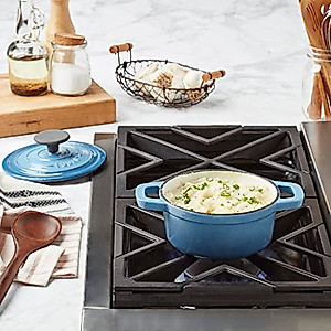 Smith & Clark 1-Quart Enameled Cast Iron Dutch Oven Pot with Lid, Blue