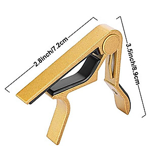 Mudder 4 Pcs Guitar Capo Aluminum Metal Universal, Acoustic and Classical Electric Guitars, Bass, Banjo, Violin, Mandolin, Ukulele All Types Lightweight String Instrument (Black, Red, Silver, Gold)