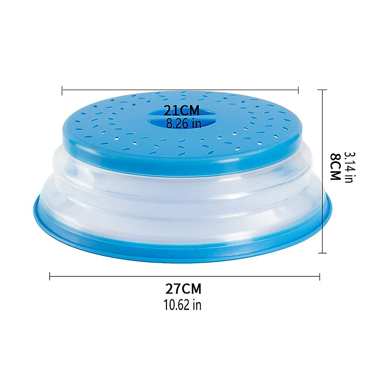 Collapsible Microwave Splatter Cover For Food With Silicone Mats, 10.5 Inch, Dishwasher-safe, Microwave Plate Cover With Steam Vent，BPA-Free Silicone & Plastic (gray)