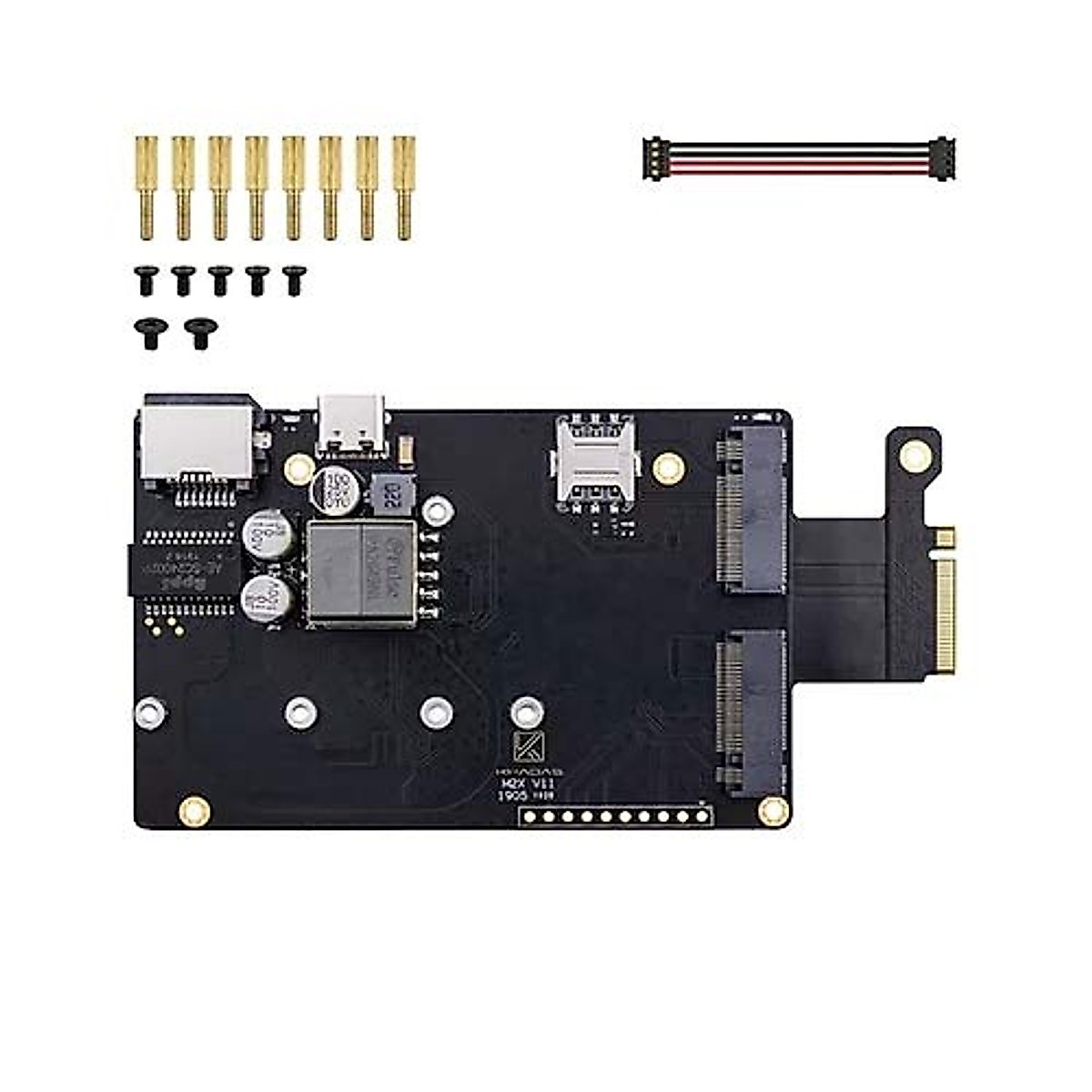 Khadas M2X Extension Board for Khadas VIM4(POE only with Power and Without Ethernet Data Support on VIM4)&VIM3/3L (Full-Featured, PCIe x1 Lane)&Edge-V (SSD-only, PCIe x4 Lane)&Quectel EM06 4G LTE