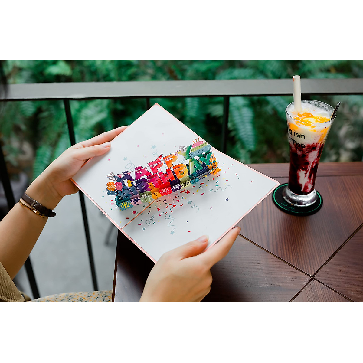 Rykamia Happy Birthday Pop Up Card With Envelop, 3D Birthday Card, Deluxe Birthday Card For Her, Pop Up Birthday Cards for Women, Birthday Greeting Card, Birthday Card For Him, Feliz Cumpleanos Abuela