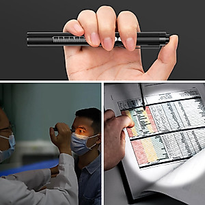 RISEMART Pen Light for Nurse, Rechargeable LED Medical Pen Light, Warm&White Light, Portable Medical PenLight with Pupil Gauge for Nurse, Doctor, First Aid, EMT, Nursing,Nursing Student Black