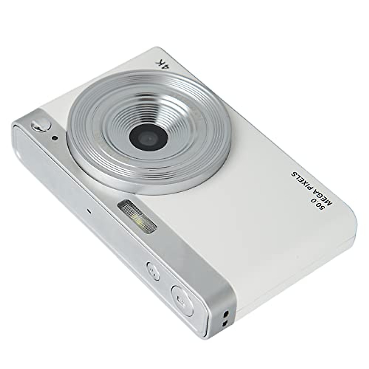 Mini Digital Camera, 14in Screw Interface 2.88in IPS HD Screen LED Fill Light 16X Zoom Digital Camera 50MP Pixels for Shooting (White)