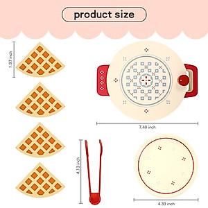 osettoys Toy Waffle Maker, Wooden Kitchen Play Set, Pretend Play Kitchen Appliance, Learning Toy for Kids, Cooking Toy Present for Boys Girls Age of 3-8