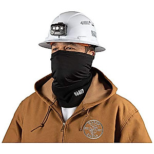 Klein Tools 60466 Neck and Face Warming Gaiter, Double-Layered Half-Band, Black, One Size fits Most