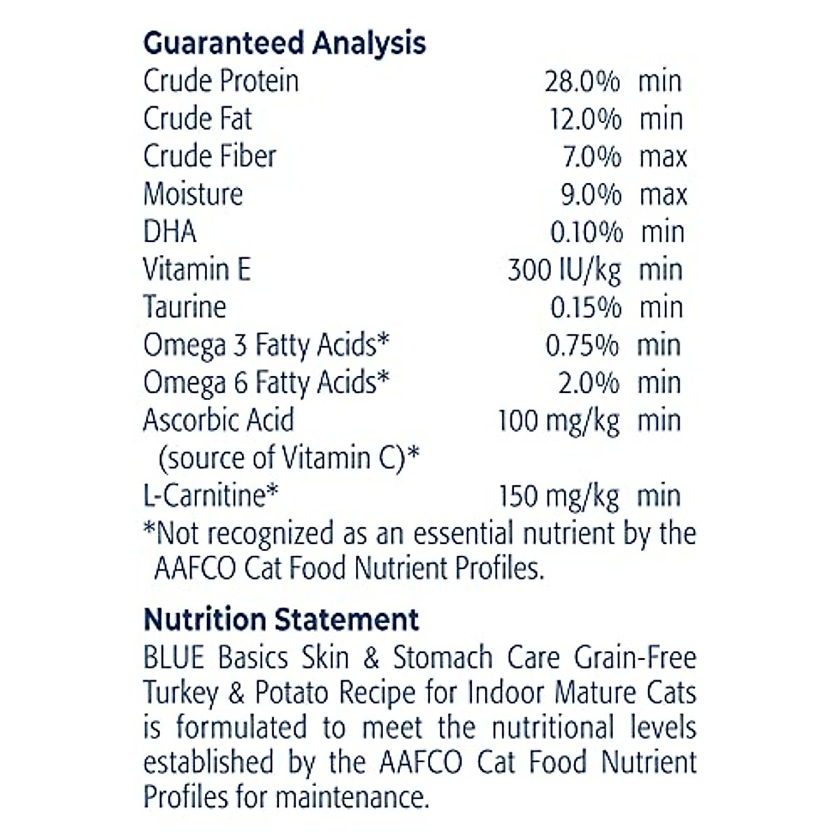 Blue Buffalo Basics Skin & Stomach Care Grain Free, Natural Indoor Mature Dry Cat Food, Turkey & Potato 11-lb