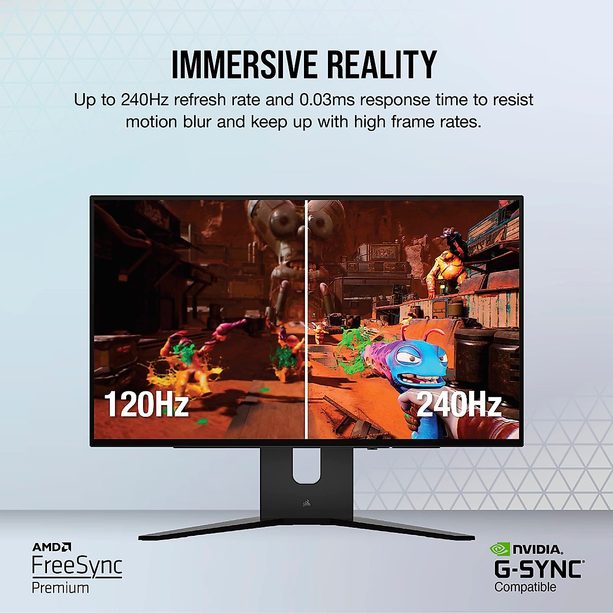 Corsair XENEON 27QHD240 27-Inch OLED Gaming Monitor - 2560 x 1440, 240Hz, 0.03ms, NVIDIA G-SYNC Compatible, AMD FreeSync™ Premium, DisplayHDR10, HDMI 2.1, DisplayPort 1.4, USB-C 3.1 - Black
