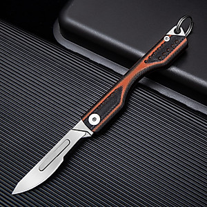 WARHERO G10 Mini Pocket Knife Utility EDC Outdoor knife Scalpel 10pcs #24 Carbon Steel Blades
