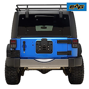 EAG Adjustable Tire Carrier Mount Compatible with 07-18 Wrangler JK