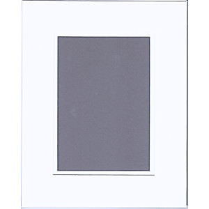 18x24 White and White Double Picture Mat, Bevel Cut for 13x19 Picture or Photo