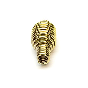 Spring Stove Handle, Brass Finish, Tapered at one end. Max Diameter: 1-9/16", Length: 3-3/8", Fits 1/2" Rod. for use with BBQ Grills, Smokers, Furnaces, Coal/Wood/Pellet Stoves, Boilers.