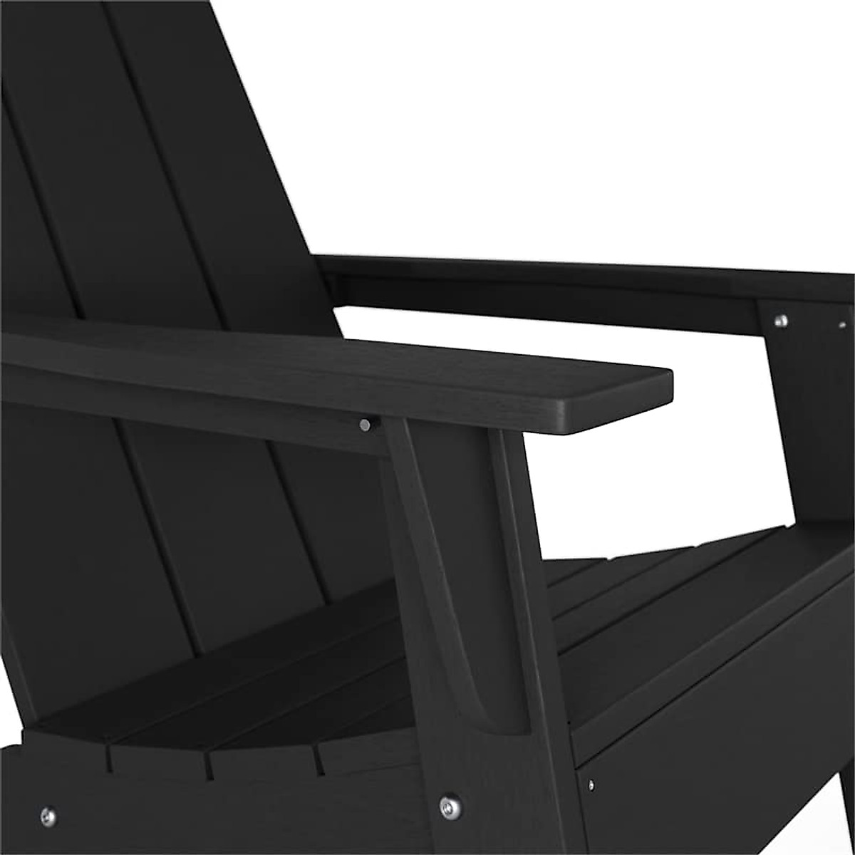 Flats & Castles Ellie 2-Pack Outdoor HDPE Weather Resistant Modern Adirondack Chair (Black)