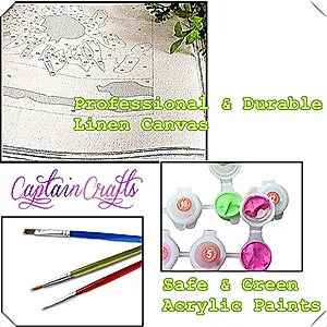 CaptainCrafts New DIY Paint by Numbers 16x20 " for Adults Beginner Kit, Kids Linen Canvas - Street View, The Beatles Band (Frameless)