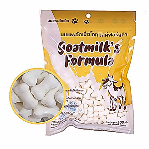 GOATMILK FUMULA 100% Sterilized Goat Milk Replacer 300 Tablets for Dog Puppy Cats Pet Milk Replacer Supplement High Protein Calcium Nourish Bones Teeth Strengthens Immunity Milk Replacement 500 g.