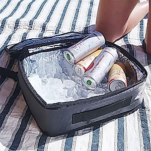 THURSO SURF Paddle Board Accessories Cooler Deck Bag for SUP Kayak Cooler Mesh Top Pocket Insulated Paddle Board Cooler Water-Resistant Portable Paddleboard Cooler Bag SUP Accessories 10 Can Carbon