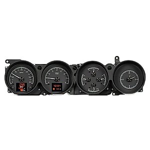 Dakota Digital HDX-70D-CLG-K Compatible with 1970-74 Dodge Challenger and 1970-74 Plymouth Cuda with Rallye Dash Customizable Analog Gauge System Black Alloy