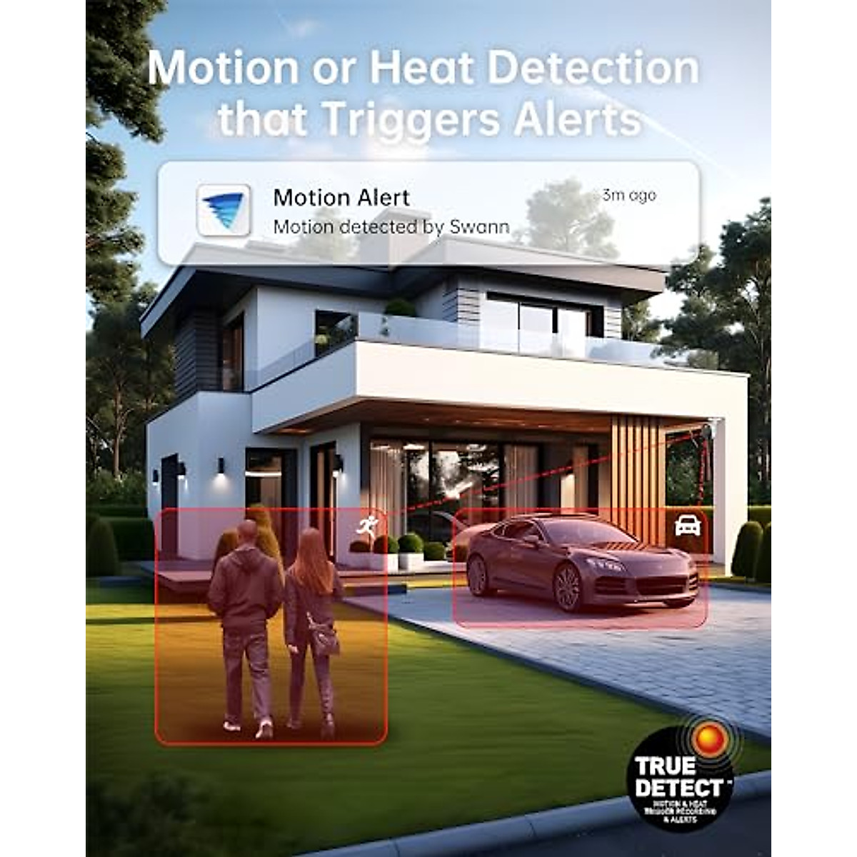 Swann Home DVR Security Camera System with 1TB HDD, 8 Channel 8 Camera, 1080p Full HD Video, Indoor or Outdoor Wired Surveillance CCTV, Color Night Vision, Heat Motion Detection, LED Lights, 845808