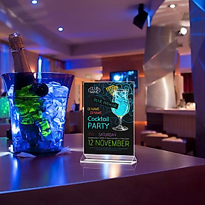 MaxGear Acrylic Sign Holder-Table Card Display-4 X 6 inches Clear Sign Display Holder-Plastic Table Menu Stand -Double Sided Ad Picture Frame for Office, Home, Store, Restaurant, 6 Pack