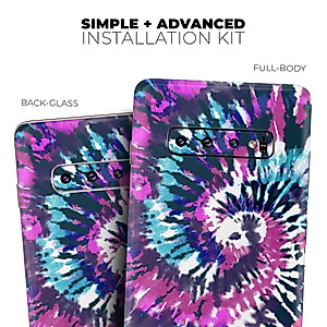DesignSkinz Spiral Tie Dye V3 Protective Vinyl Decal Wrap Skin Cover Compatible with The Samsung Galaxy S20 (Screen Trim & Back Glass Skin)