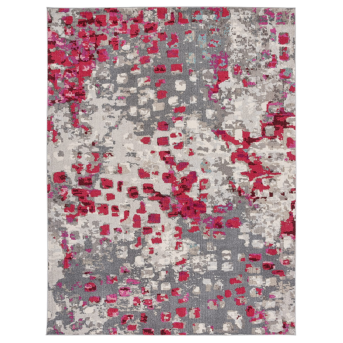 SAFAVIEH Madison Collection Area Rug - 10' x 14', Grey & Red, Boho Abstract Distressed Design, Non-Shedding & Easy Care, Ideal for High Traffic Areas in Living Room, Bedroom (MAD425R)