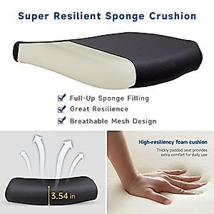 Dripex Ergonomic Office Chair, High Back Desk Chair, Computer Mesh Chair with Lumbar Support, Adjustable Headrest & 2D Armrest, 90°-135°Tilt Function, 360° Swivel Home Office Task Chair, Black