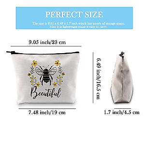 GJTIM Bee Gift Bee Lover Gift for Women Beeutiful Cosmetic Bags Makeup Bags (Beeutiful bag)