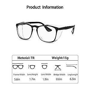 Feaglo Safety Glasses, Anti Fog Safety Goggles for Women Men, Blue Light Blocking with Clear Lens, 4Pack Stylish Eye Protection Glasses with side Shield