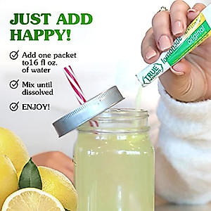 TRUE LEMON Original Lemonade Drink Mix| Made from Real Lemon | No Preservatives, No Artificial Sweeteners, Gluten Free | Water Flavor Packets & Water Enhancer with Stevia 30 Count (Pack of 1)