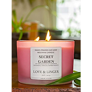 Gardenia Candle | Flower Candle | Luxury Soy & Beeswax Candles for Home | 16 oz. Large Jar 3 Wick Candle | Mom Candle | Floral Scented Candle Gift | Fragrant Candle